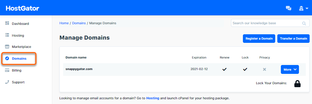 Setting Up Private DNS with LaunchPad Domains | HostGator Support