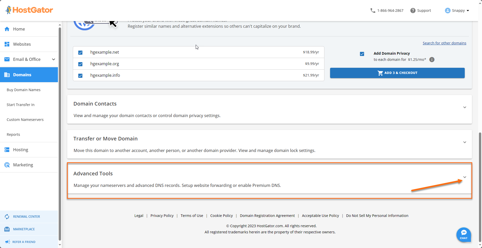Making DNS Changes to the Domain Bought from HostGator