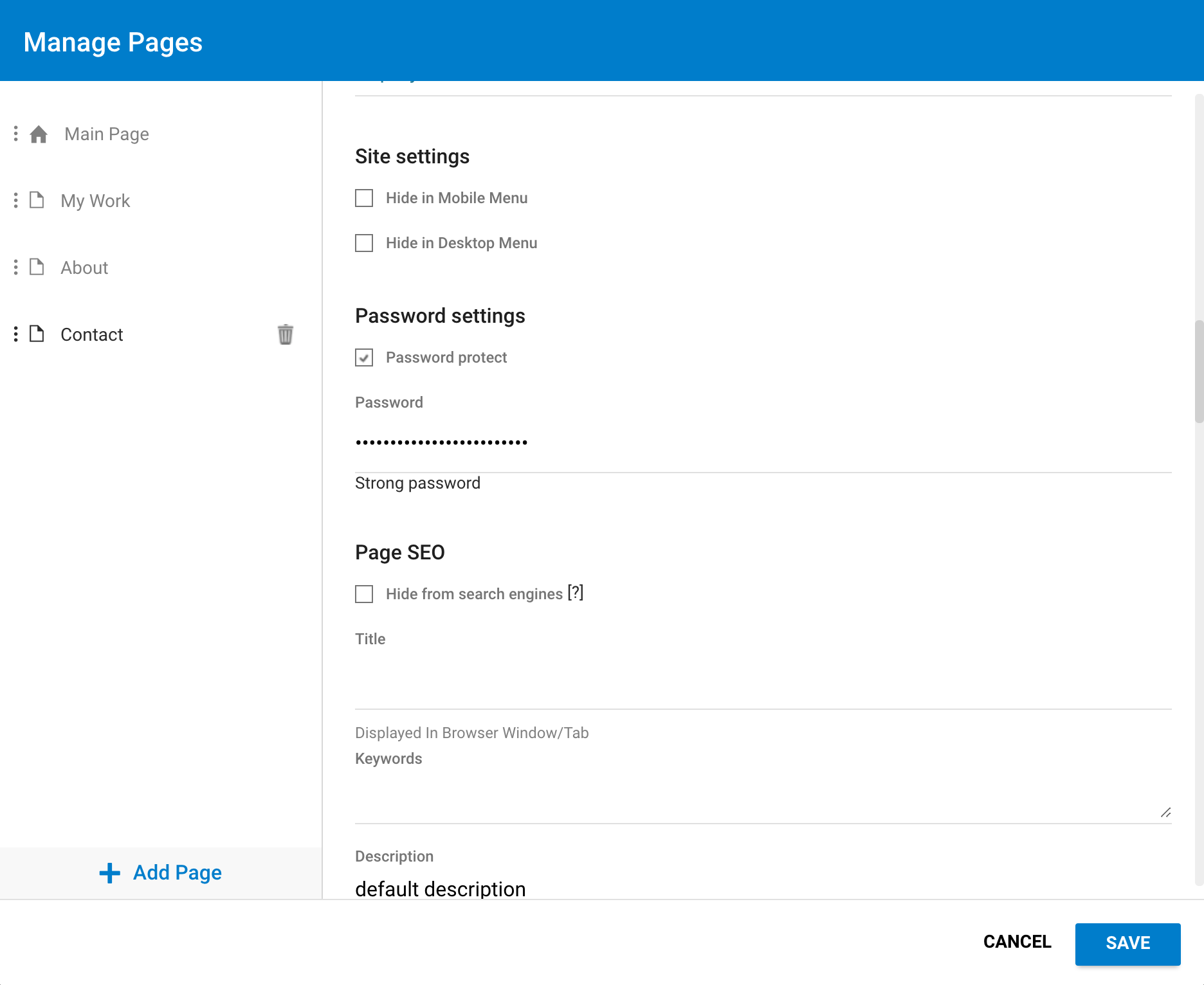 Website Builder - Password Protection | HostGator Support