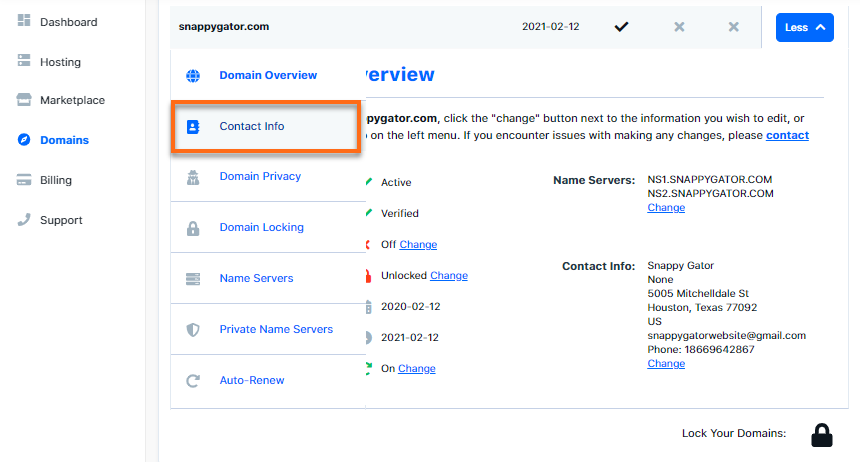 Updating WHOIS Information - HostGator/eNom | HostGator Support