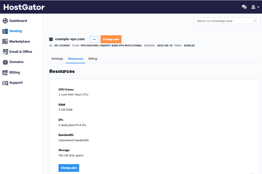 Customer Portal - Manage Packages | HostGator Support